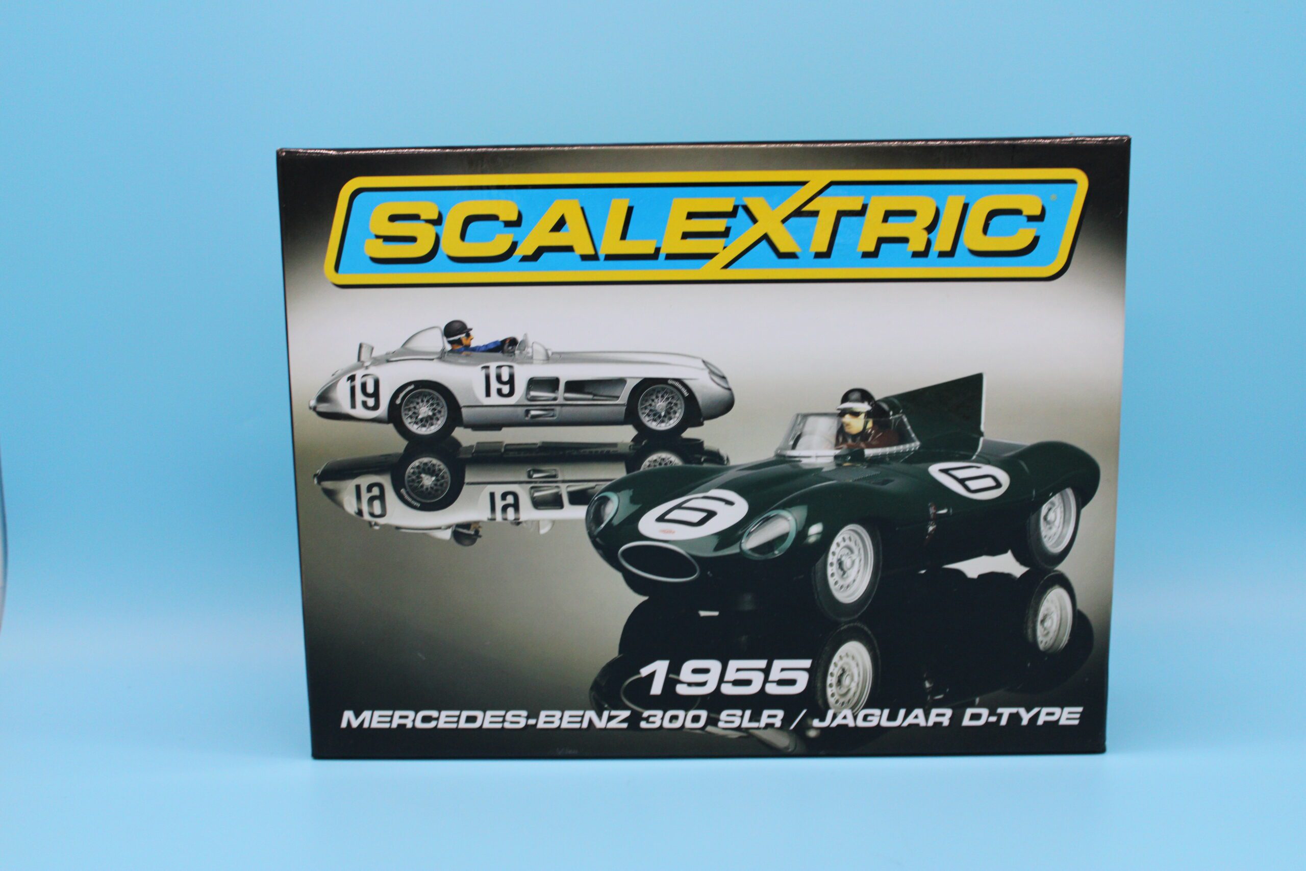 scalextric mercedes benz slr jaguar d type racing set